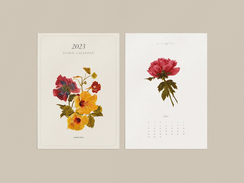 2023 Wall Calendar Printable Floral Botanical Modern - Etsy