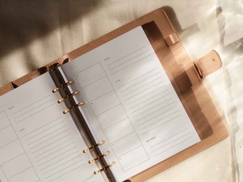 Weekly Plan – A5 Planner Printable, Ringbinder Planner Insert, Instant ...
