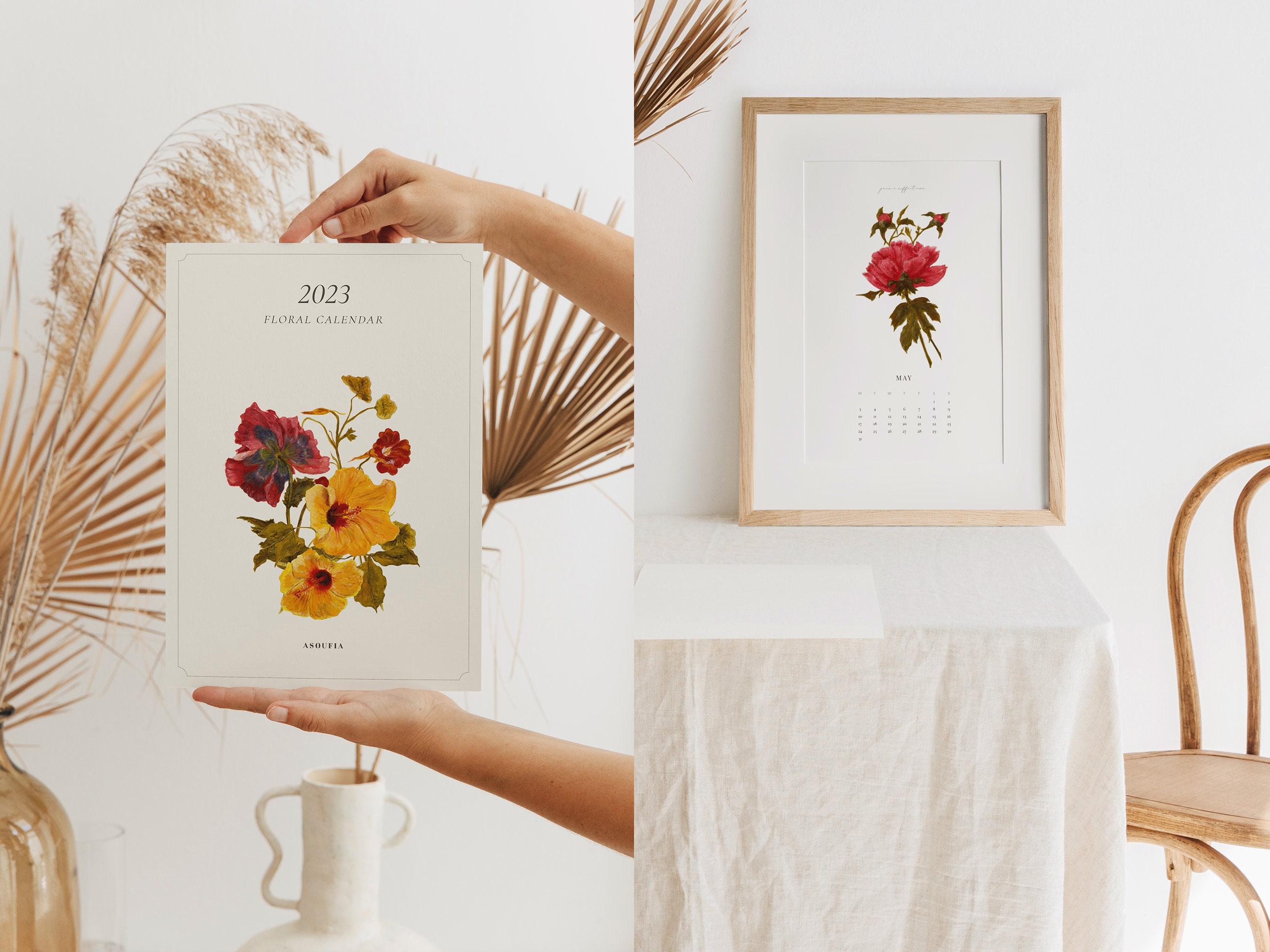 2023 Wall Calendar Printable Floral Botanical Modern - Etsy