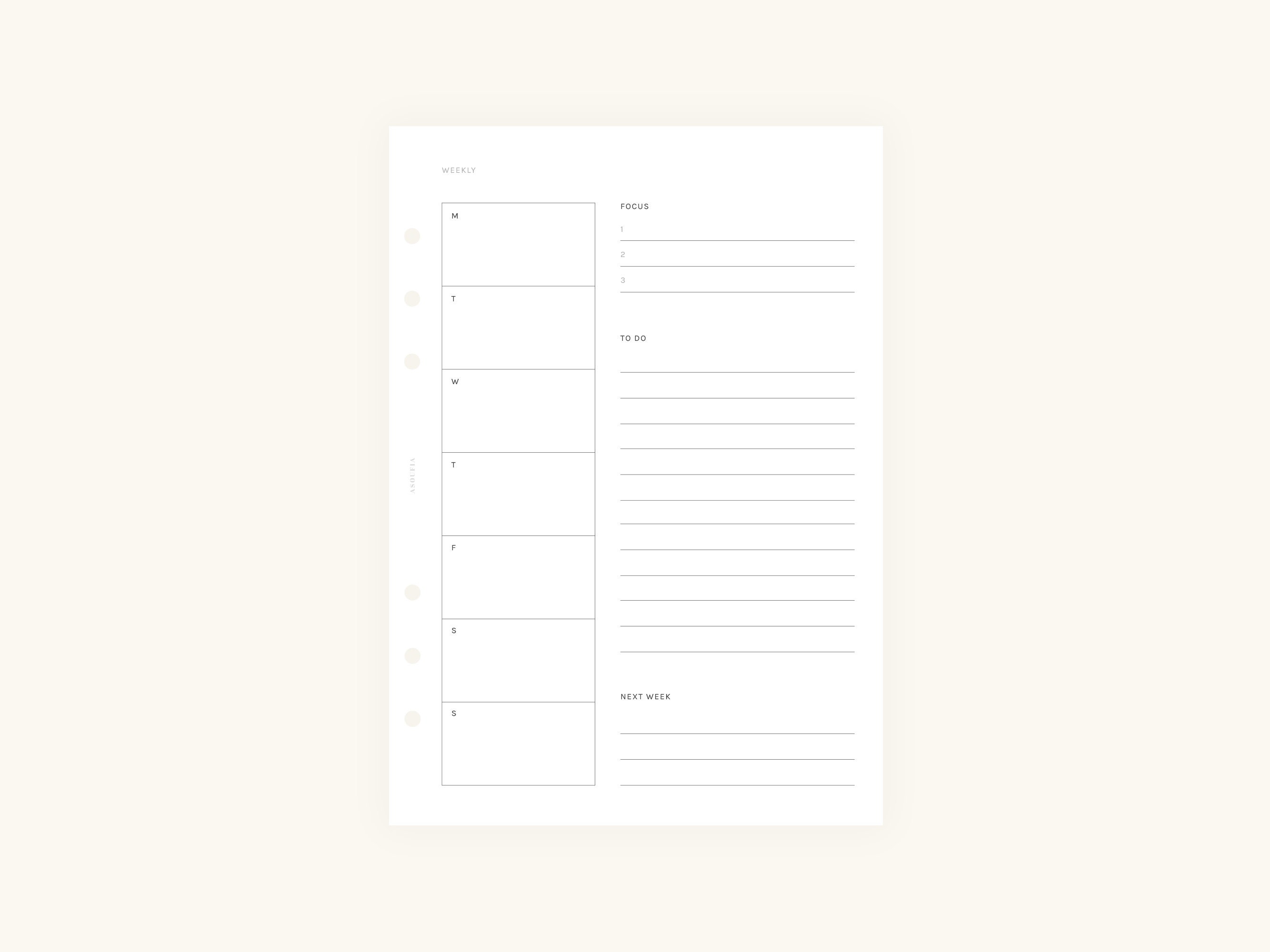 Weekly Plan – A5 Planner Printable, Ringbinder Planner Insert, Instant ...