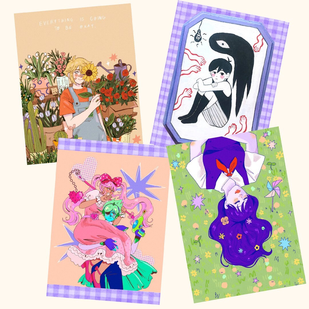OMORI Mini Prints Basil Mari Sunny Headspace Sweetheart Space - Etsy UK