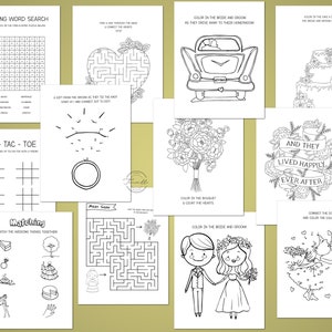 Wedding Kids Activity Book and Coloring, Wedding Kids Table Activities ...
