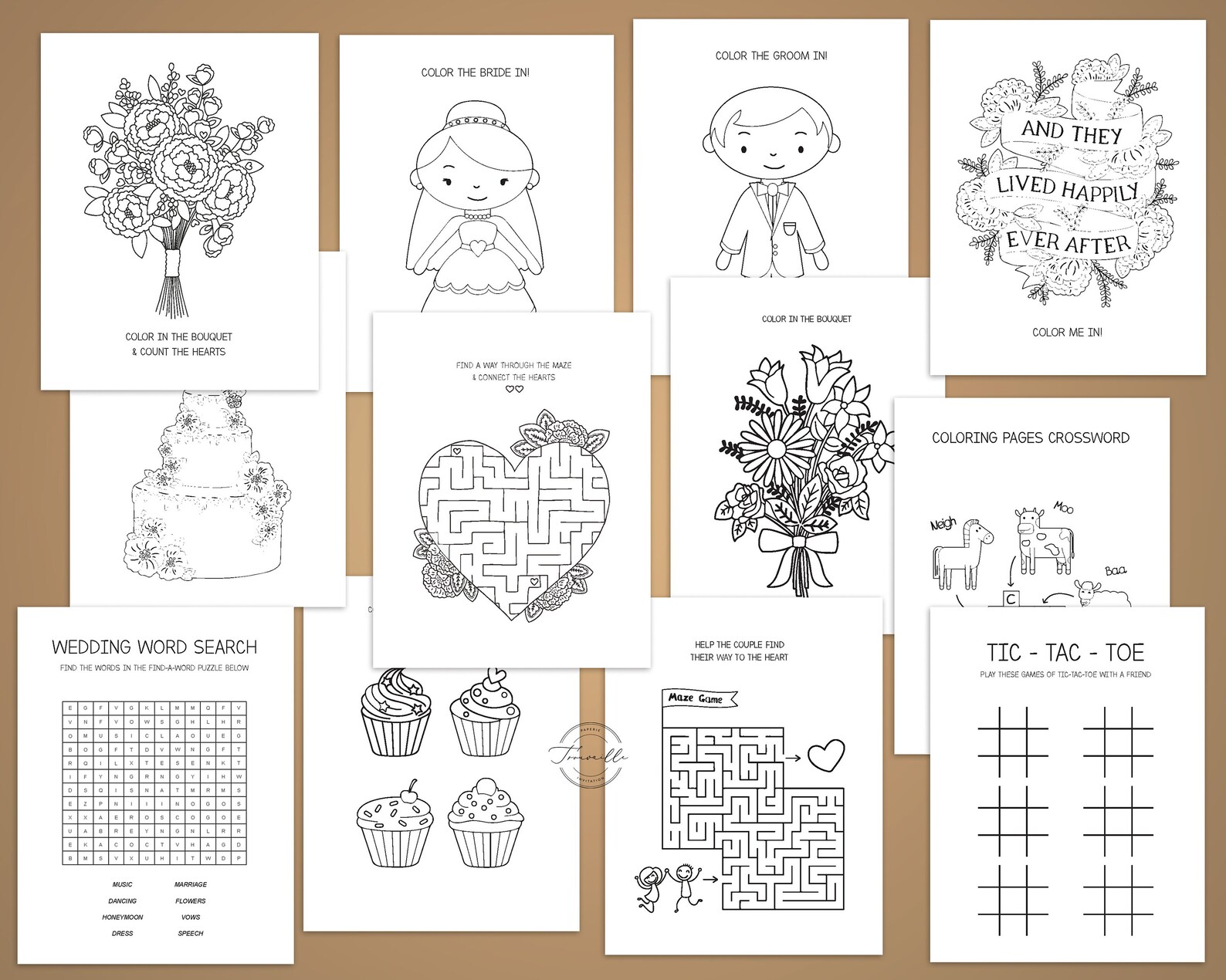 Wedding Kids Activity Book and Coloring Wedding Kids Table - Etsy