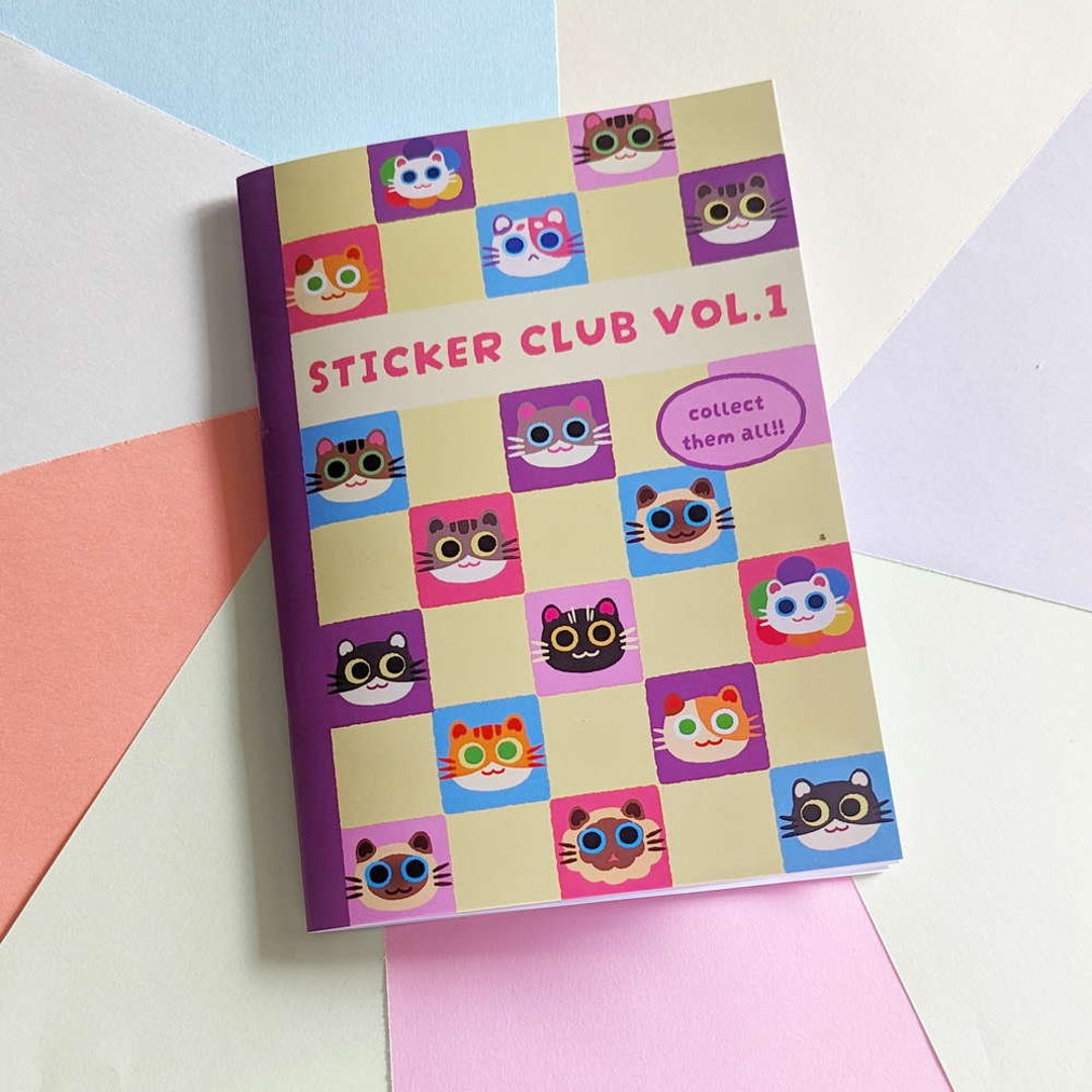 Pastel Cats Reusable Sticker Album | A5 32 Sheets | Sticker Book ...