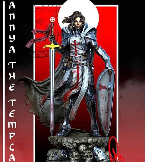 Annya female Templar Knight 1/7 Scale Resin Model Kit - Etsy