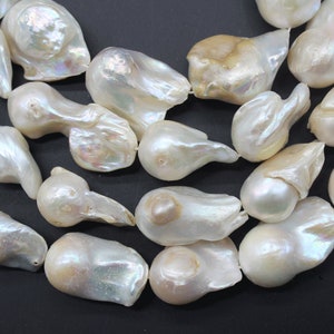 14-16x20-25mm Natural White Nucleated Pearls,irregular Baroque Pearls ...