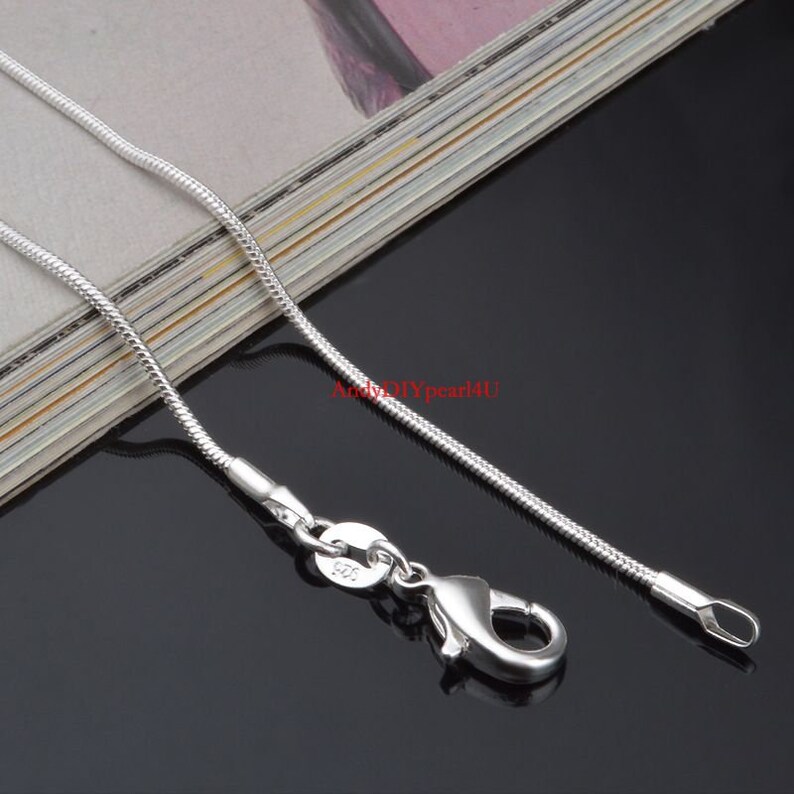 16/18/20/22/24 Inches Snake Chain, Silver/18k White Gold Plated for ...