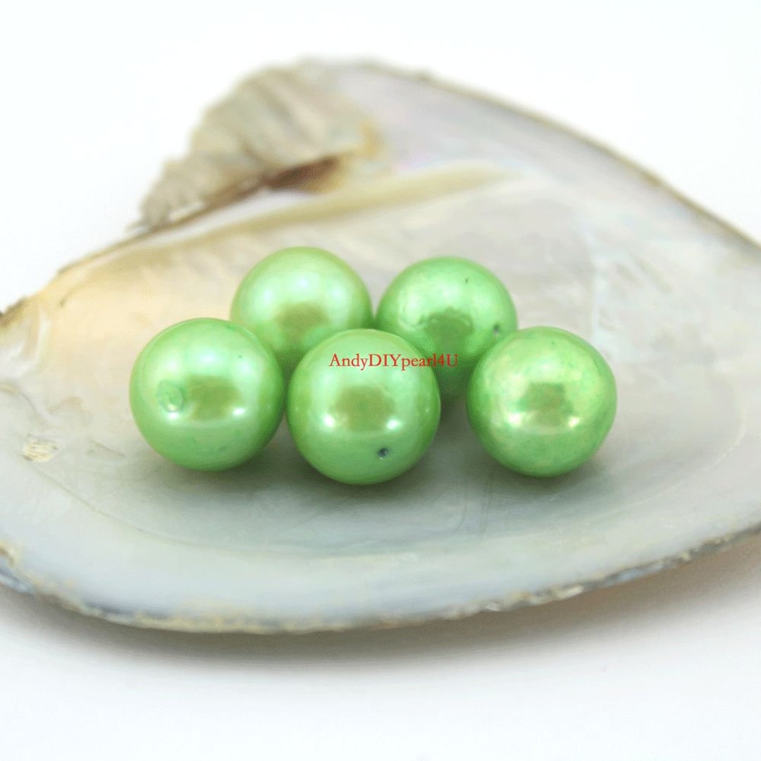 5 PCS Green Edison Pearlsaaa Grade 9-12mm Red Pearlsrainbow - Etsy