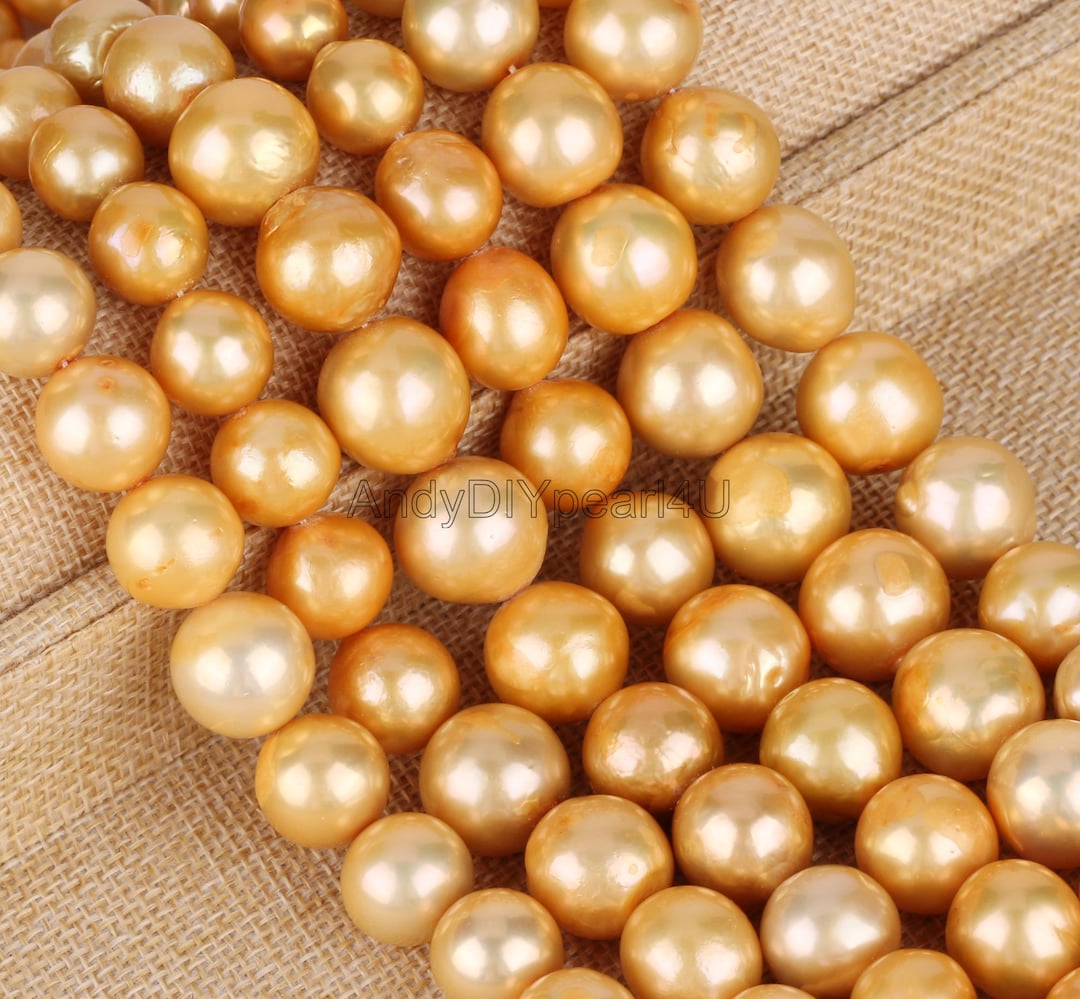 12.5-13x14-16mm Loose Gold Edison Pearls,edison Freshwater Cultured ...