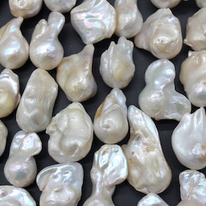 14-16x20-25mm Natural White Nucleated Pearls,irregular Baroque Pearls ...