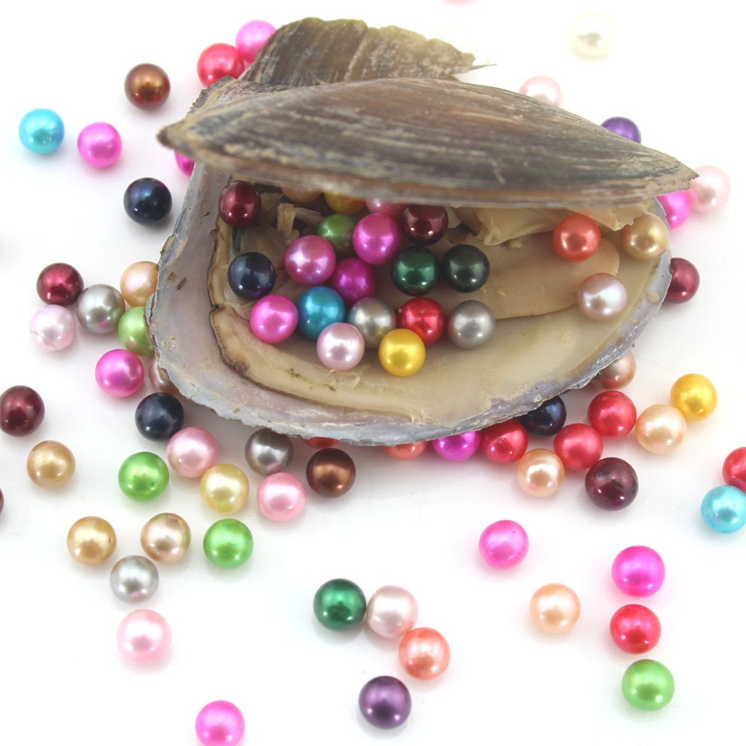 20 PCS Freshwater Oyster With 6-8mm Round AAAA Freshwater Pearl Inside ...