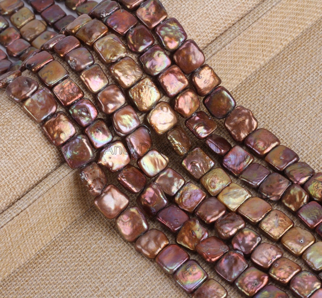 12-13mm High Luster Brown Square Pearls Iridescent Brown - Etsy