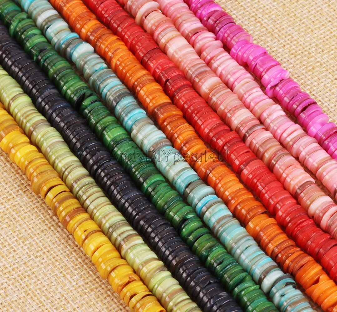 2x8mm Spacer Beads,beautiful Colored Heishi Beads,shell Disc Beads ...