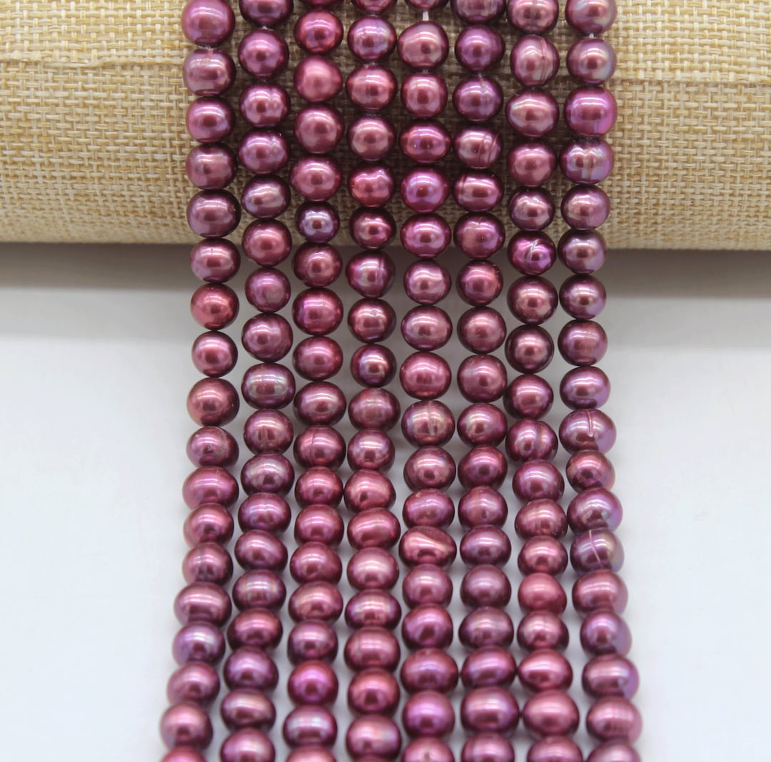 Dyed Wine Red Pearl Strand, Freshwater Potato Pearl Beads,potato Pearls ...