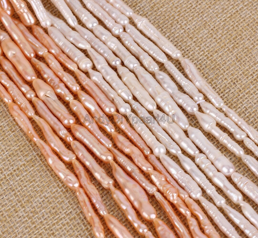 High Quality Freshwater Biwa Pearls Strands,natural Color White/pink ...