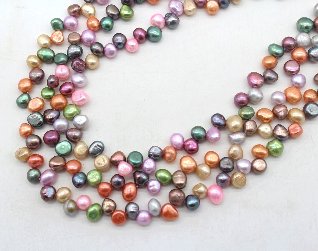 5-7mm Real Pearls,colorful Natural Freshwater Pearls,multicolor Pearls ...