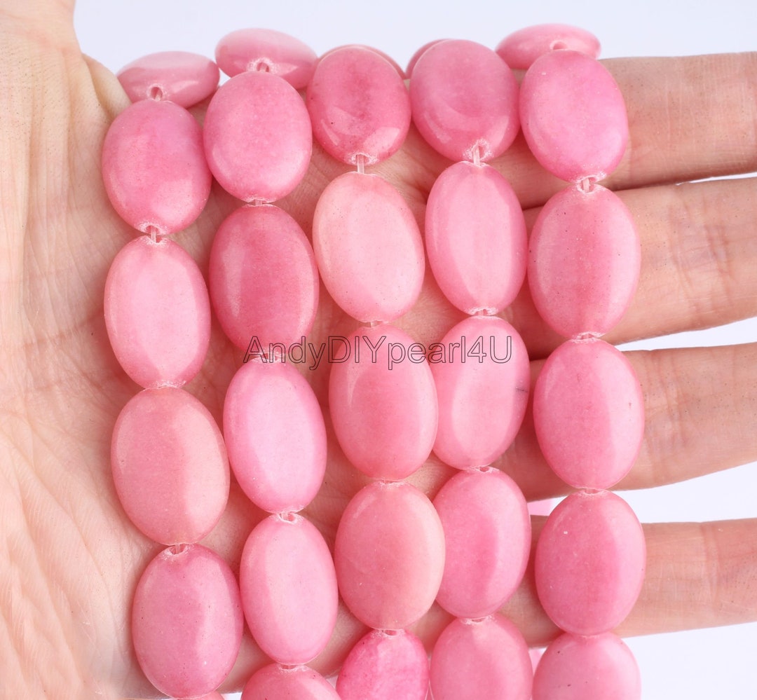 12x18mm Watermelon Pink Oval Jade,smooth Beads Supplies,healing Loose ...