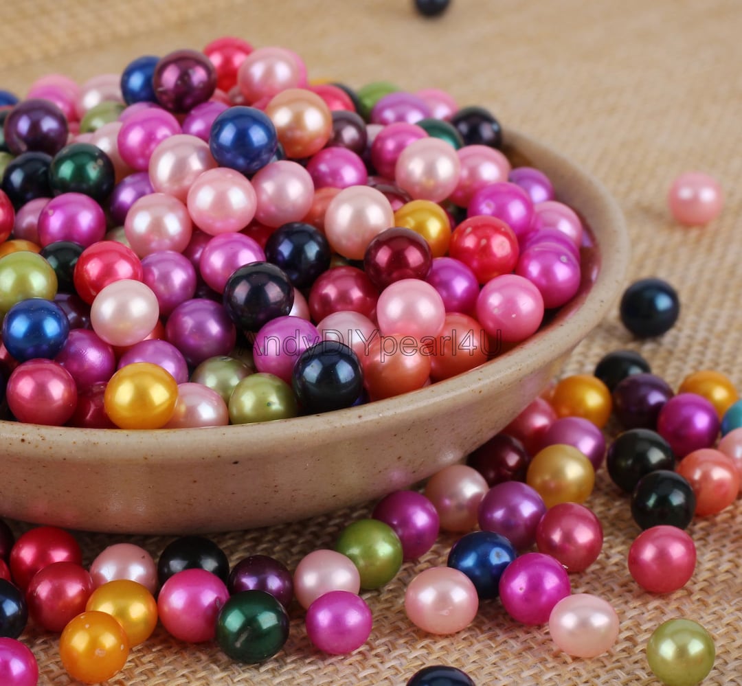6-8mm Multicolor Pearls,natural Round Freshwater Pearls,rainbow Pearls ...