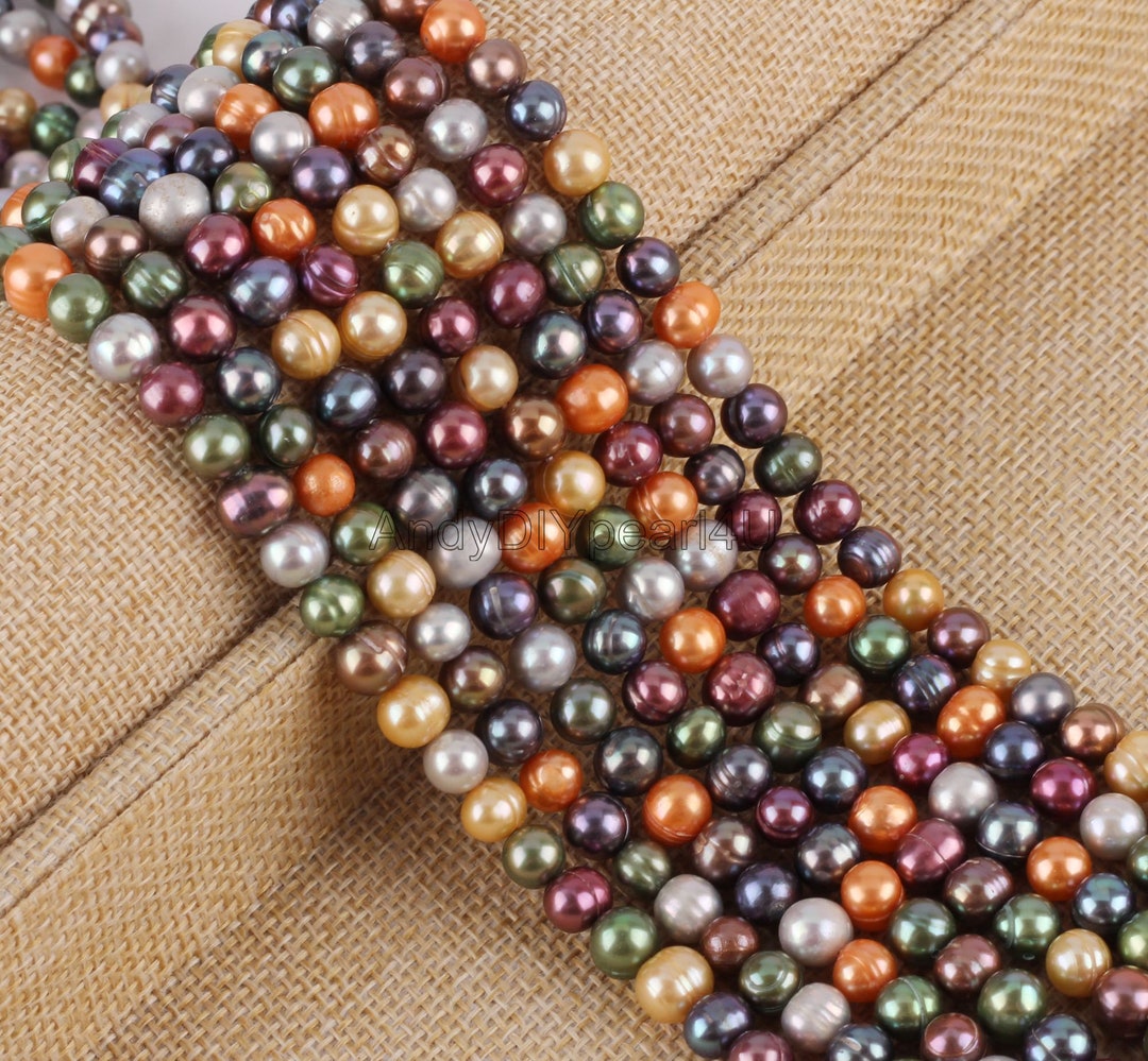 7-8mm Mixed Color Freshwater Pearl Strands, Cultured Fresh Water ...