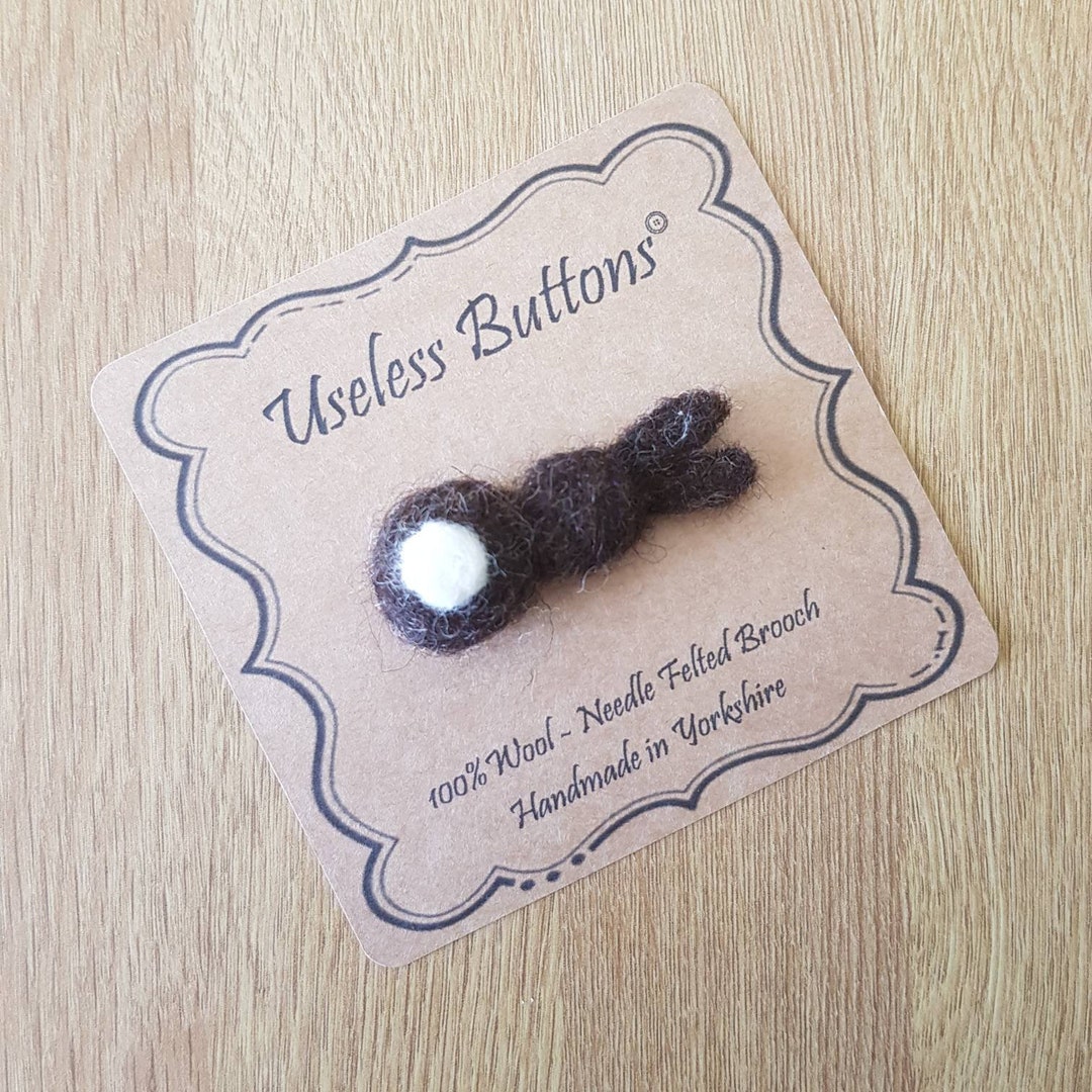 Personalised Teacher Gift Bunny Brooch, Handmade Black With White ...