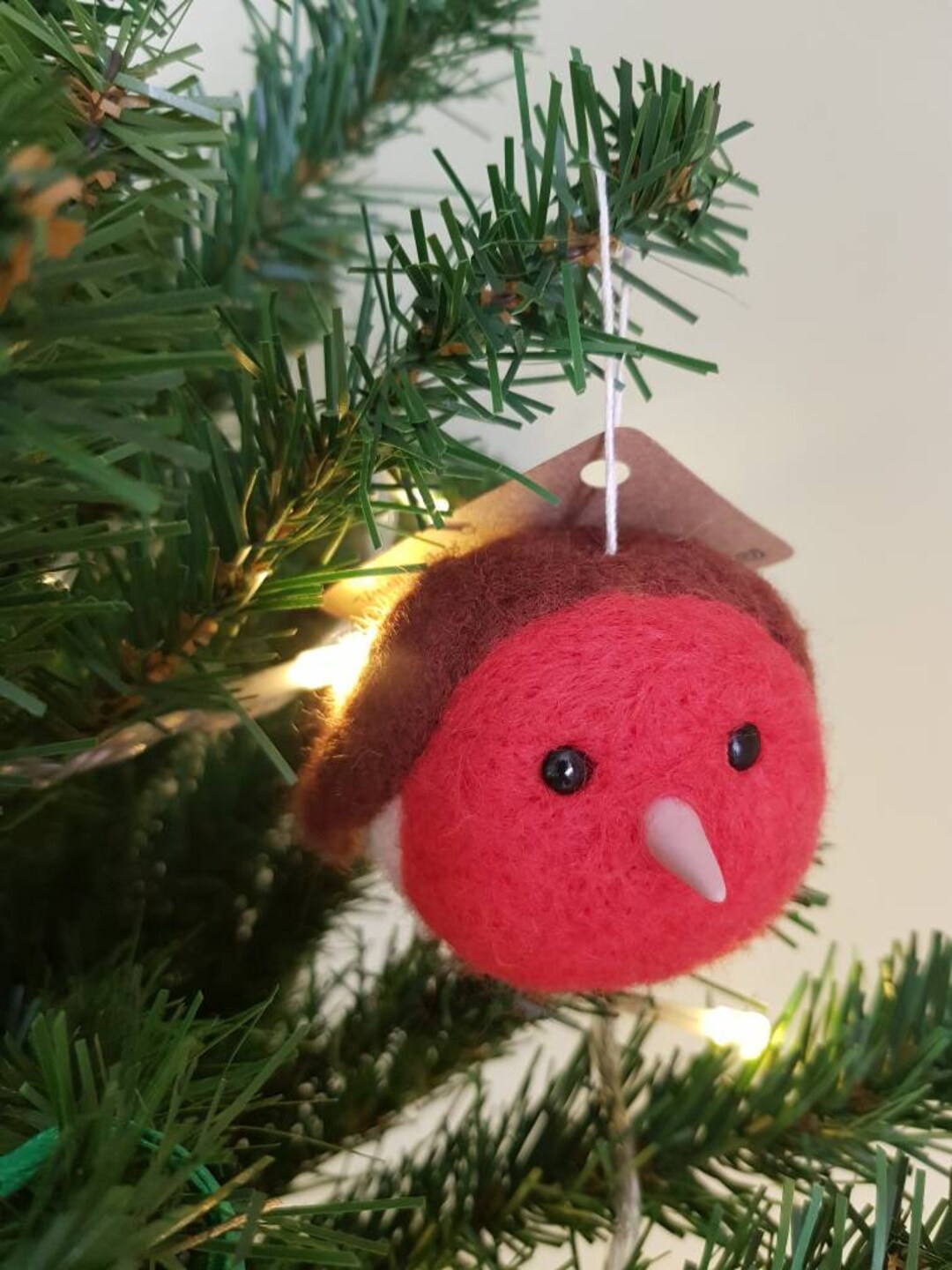 Needle Felted Christmas Robin Tree Bauble, Christmas Robin Head Tree ...