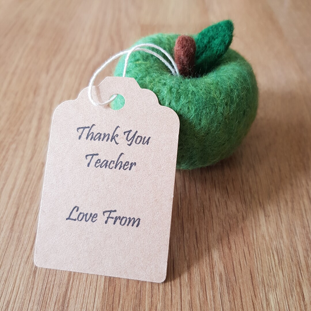 Needle Felted Apple Teacher Gift, End of Term Apple Ornament Green ...