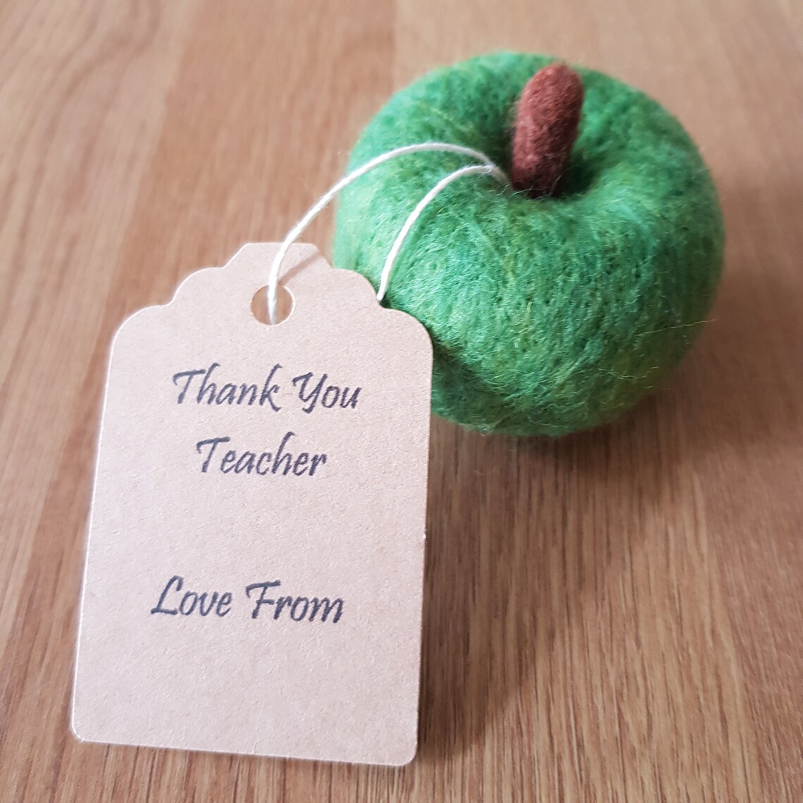 Needle Felted Apple Teacher Gift, End of Term Apple Ornament, Red ...