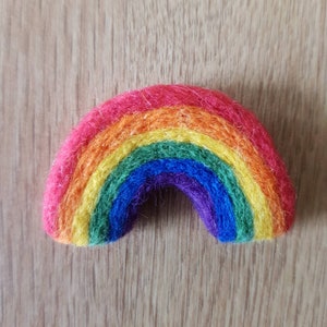 Needle Felted Rainbow Brooch Handmade in Bright and Vibrant Colours ...