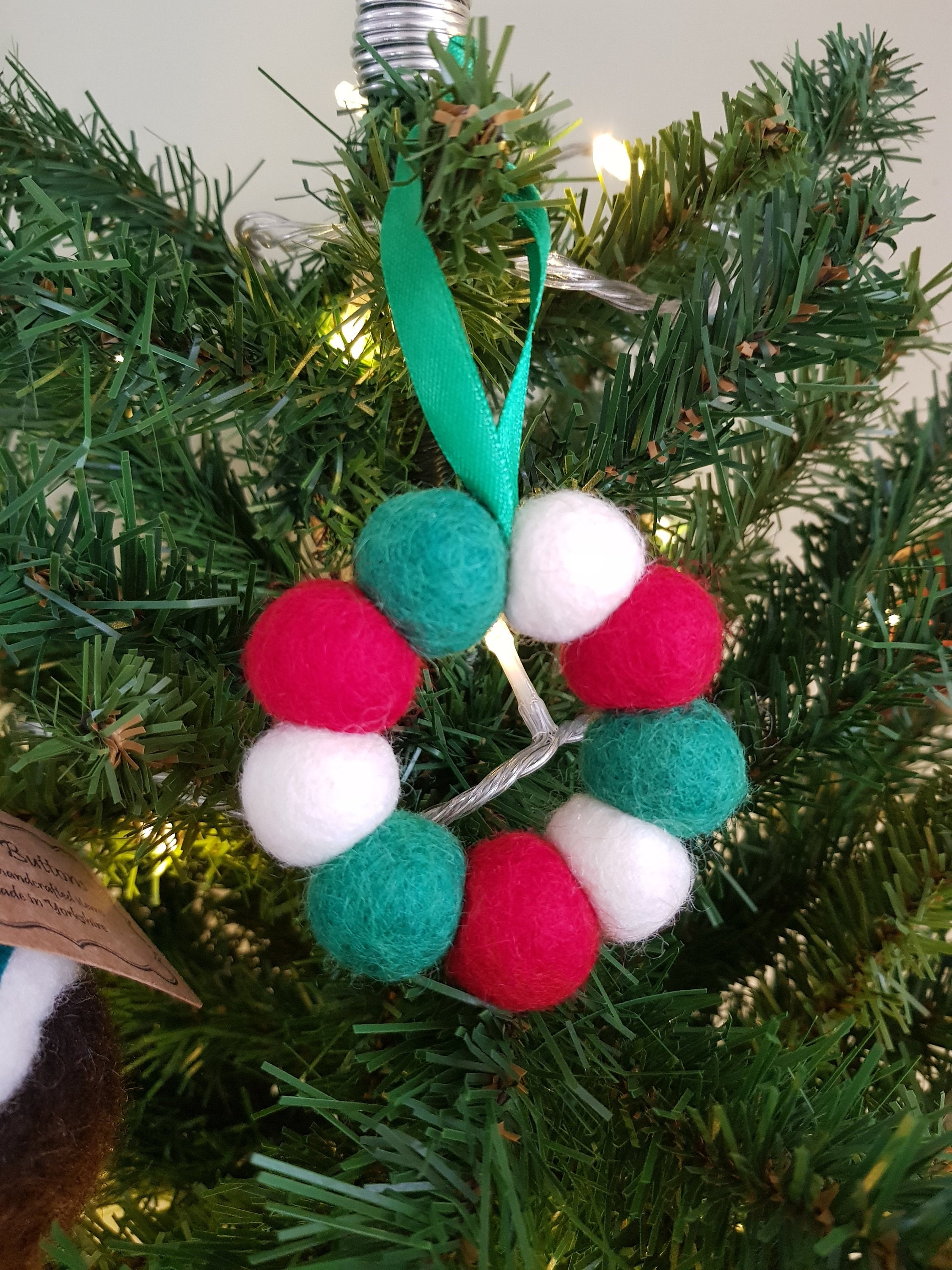 Set of Rainbow Felt Ball Christmas Tree Baubles, Christmas Tree ...