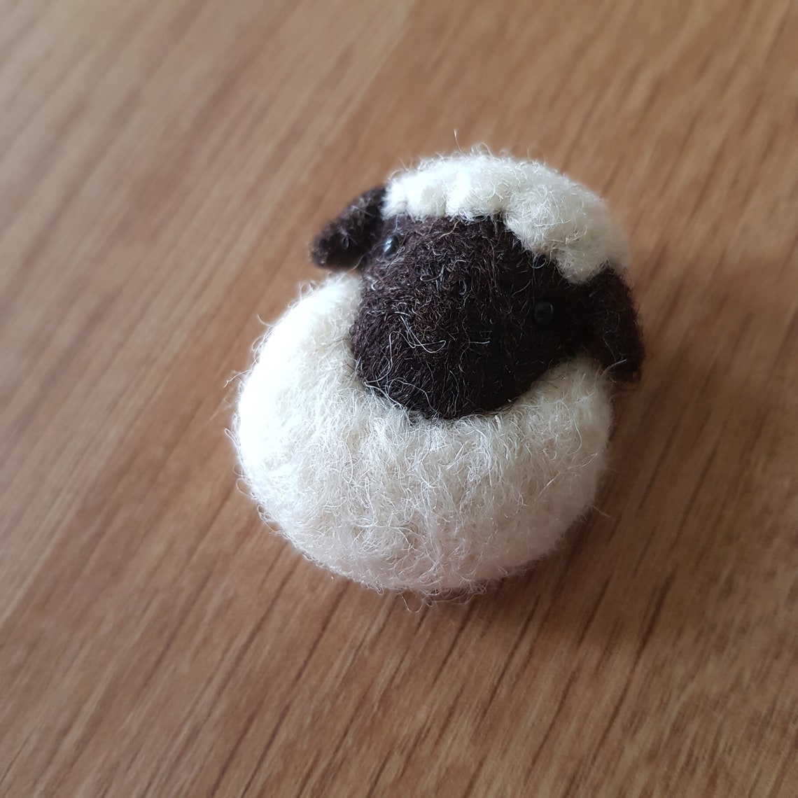 Needle Felted Valais Blacknose Sheep Brooch Handmade in Natural Jacobs ...