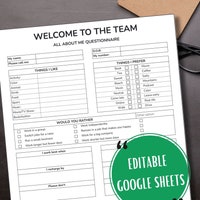 Employee Favorite Things Survey, Coworker Questions Printable, All ...
