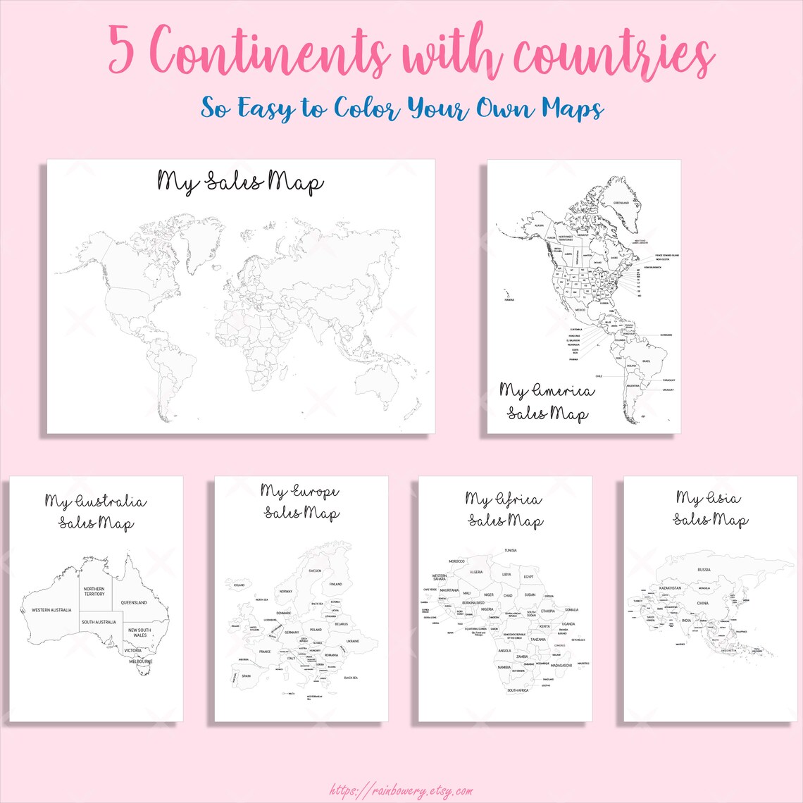 Etsy Sales Map Coloring Printable Page Etsy Sales Tracker - Etsy