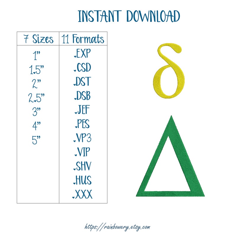 Delta Letter Greek Embroidery Design, Delta Character Machine ...