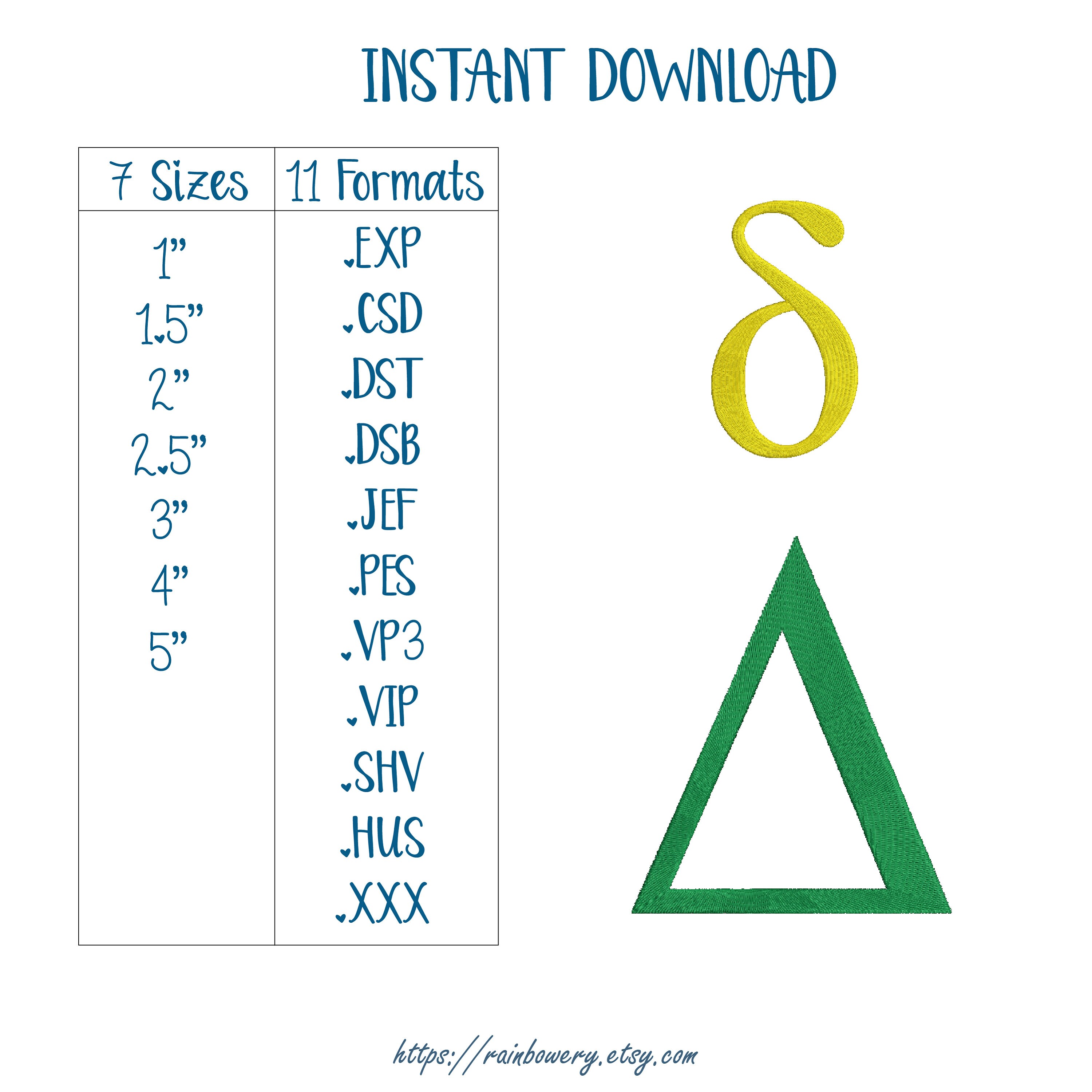 Delta Letter Greek Embroidery Design, Delta Character Machine ...