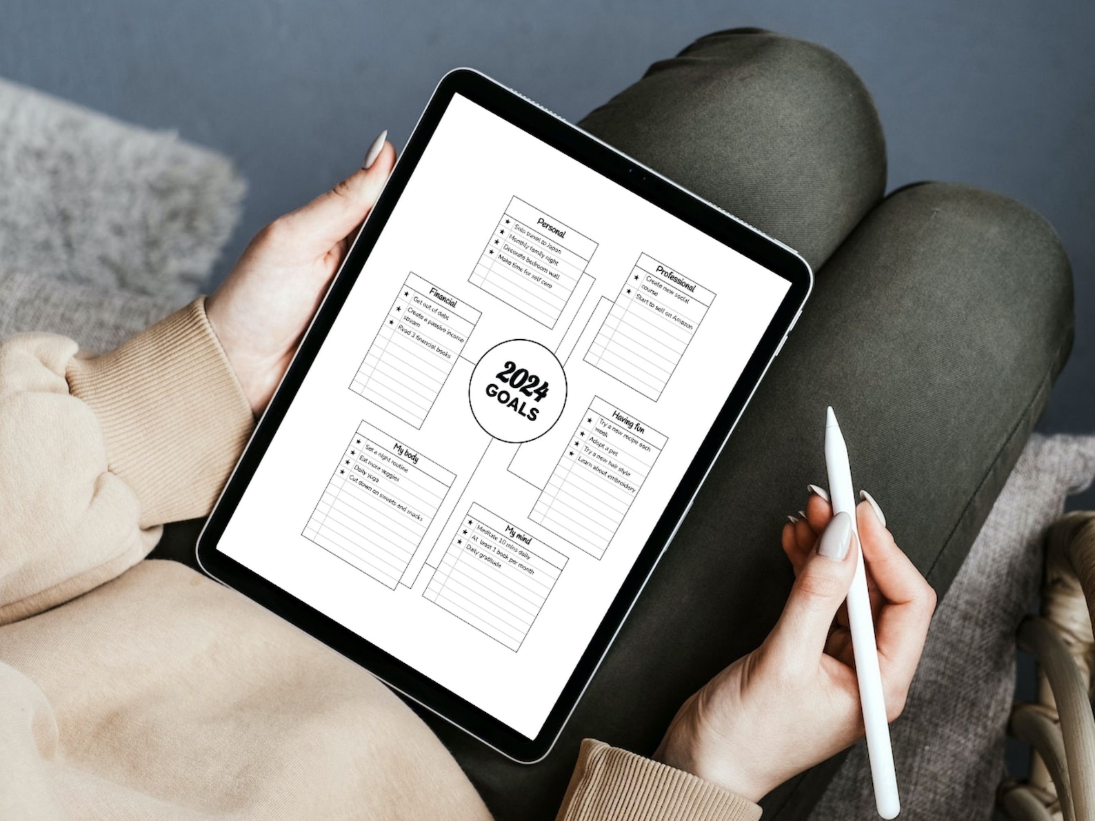 2024 Goals Editable Template, Google Sheets Goals Printable Planner ...