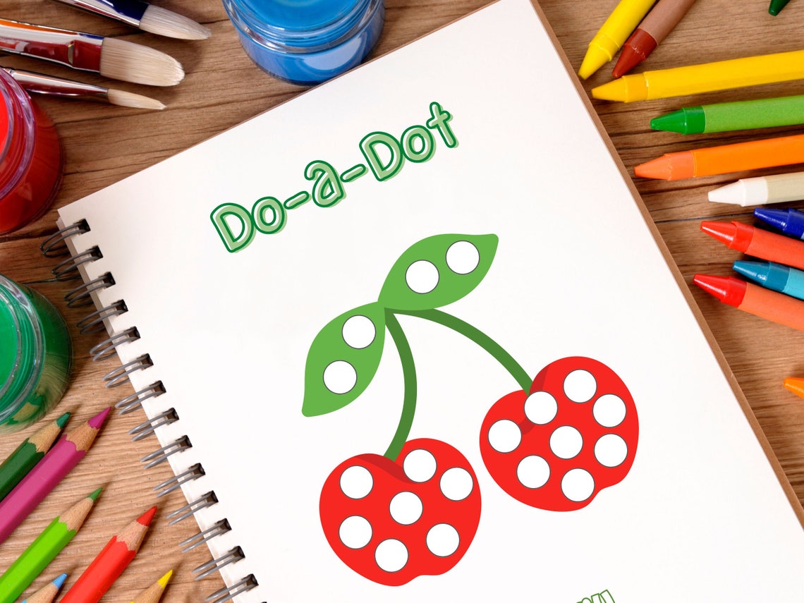 Do a Dot Fruit Printable Activity Dot to Dot Page Toddler - Etsy