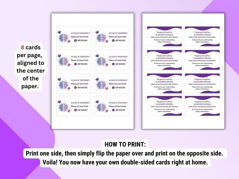 Alzheimers Dementia Companion Card Dementia Assistance Card - Etsy