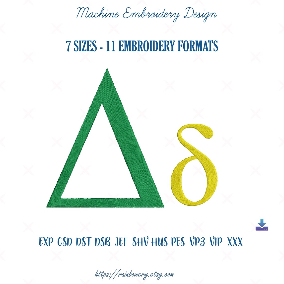 Delta Letter Greek Embroidery Design, Delta Character Machine ...