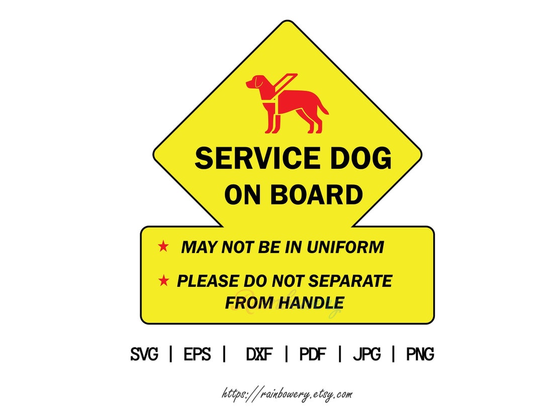 Digital Download Service Dog on Board, Assistance Dog SVG, in Case of ...