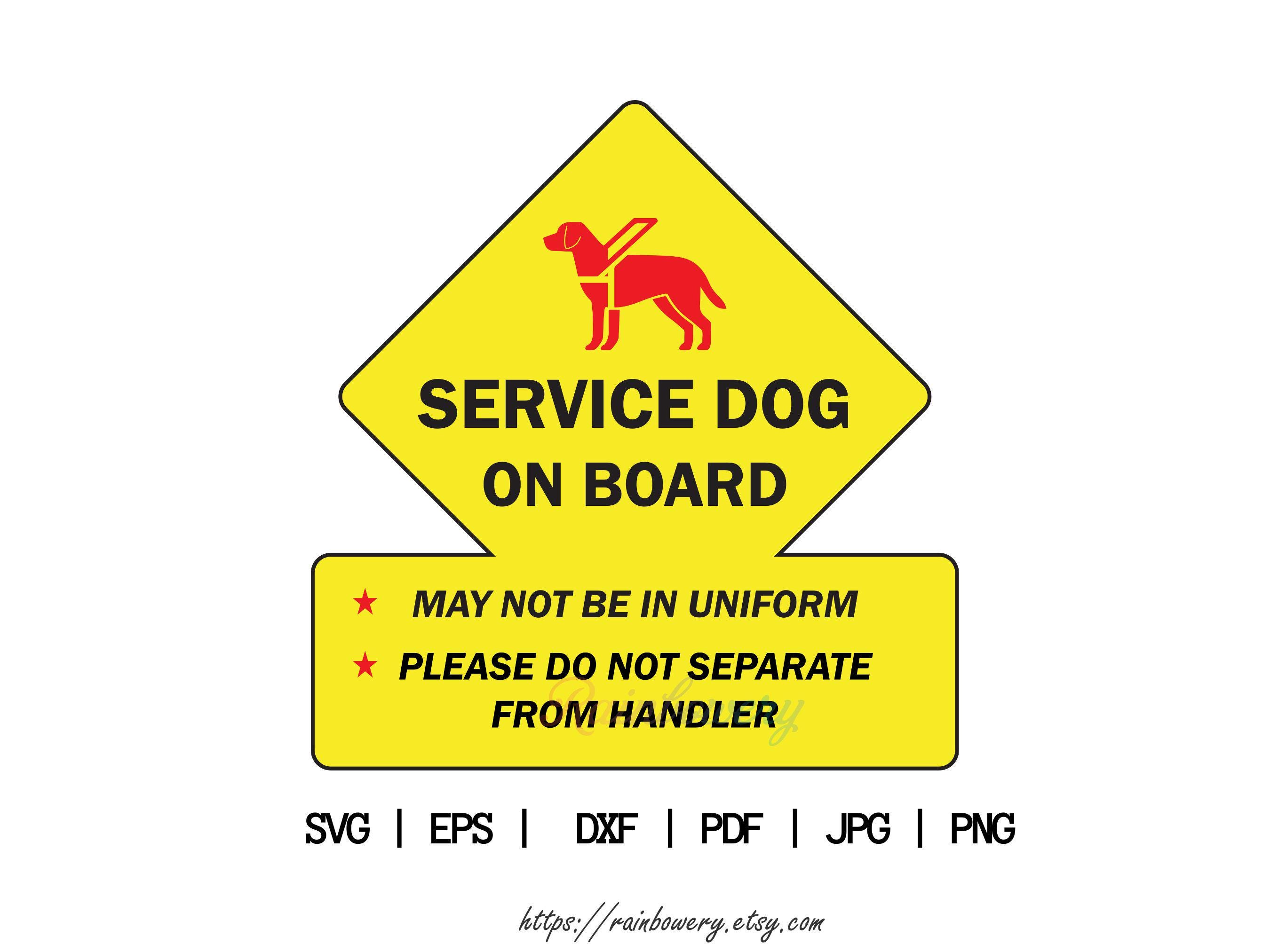 Digital Download Service Dog on Board, Assistance Dog SVG, in Case of ...