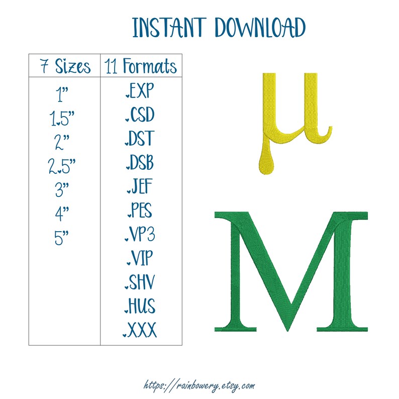 Mu Letter Embroidery Design, Mu Character Machine Embroidery Design ...