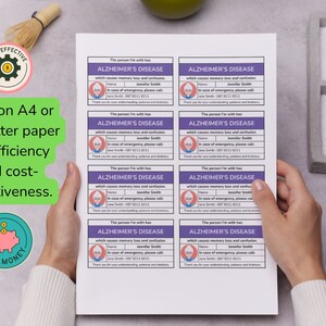 Alzheimer's ID Card, Dementia Emergency Contact Card, Editable Dementia ...