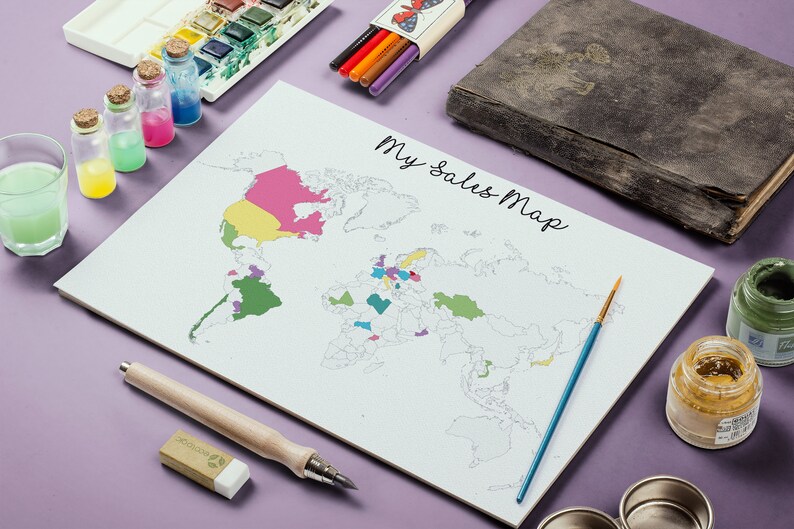 Etsy Sales Map Coloring Printable Page Etsy Sales Tracker - Etsy