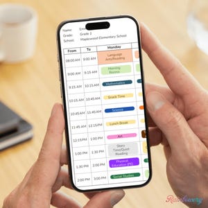 School Schedule, Printable School Timetable, Editable Class Schedule ...