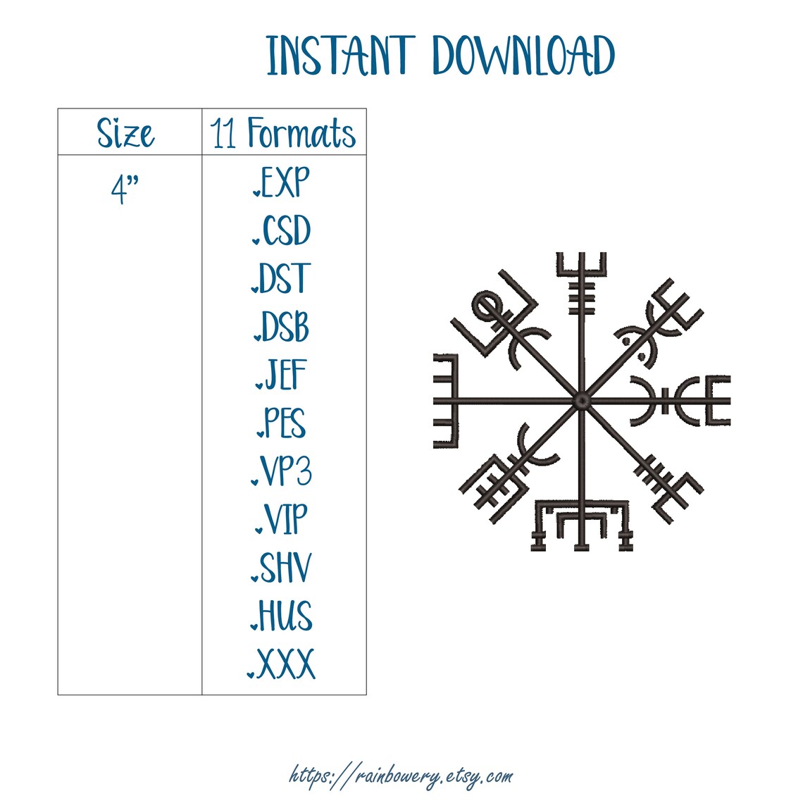 Vegvísir Machine Embroidery Design, Viking Compass, Magic Norse ...