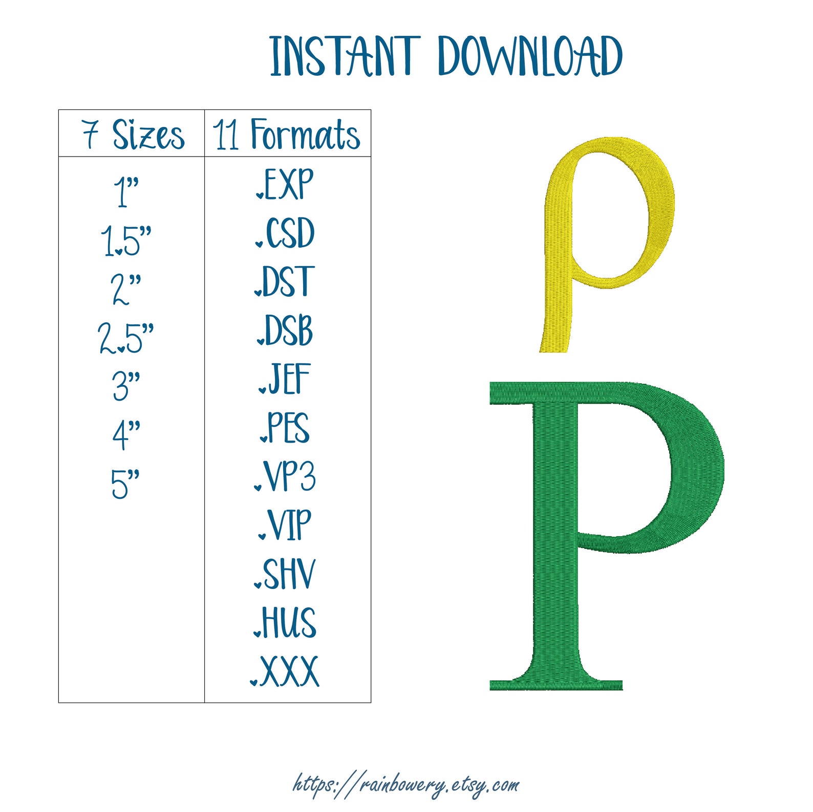 Rho Letter Embroidery Design Rho Character Machine Embroidery | Etsy