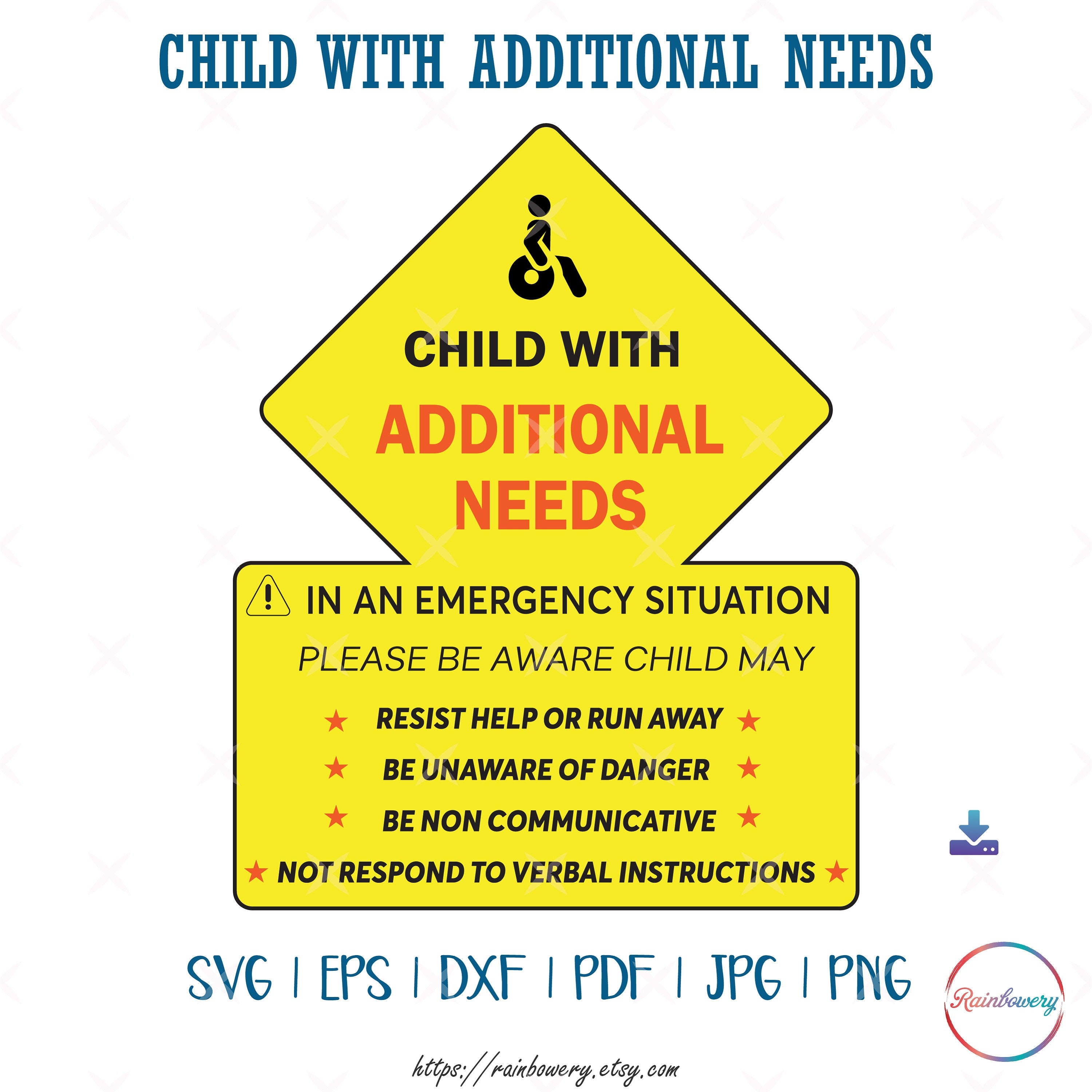 Digital Download Child With Additional Needs SVG, Child With Special ...