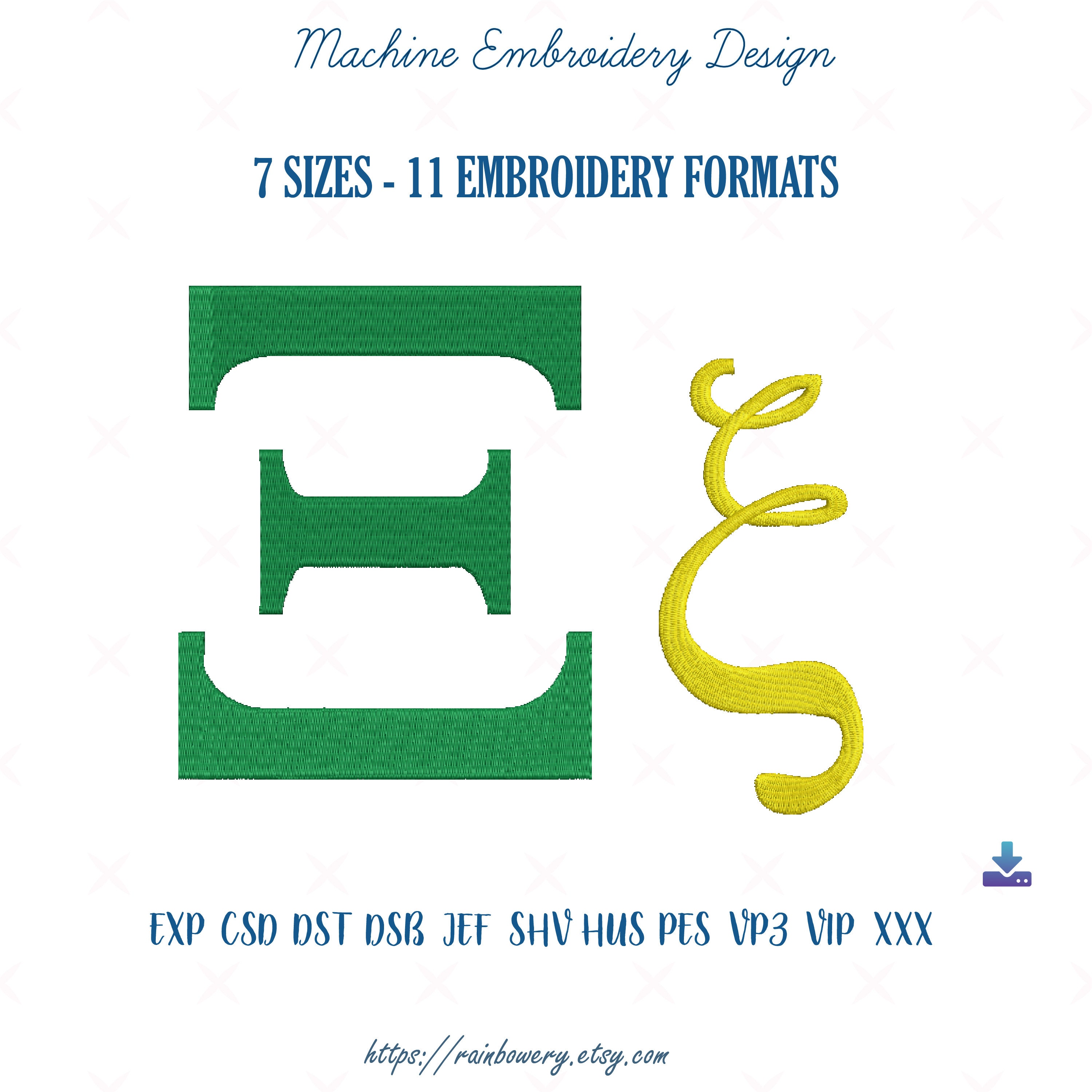 Xi Letter Embroidery Design Xi Character Machine Embroidery - Etsy