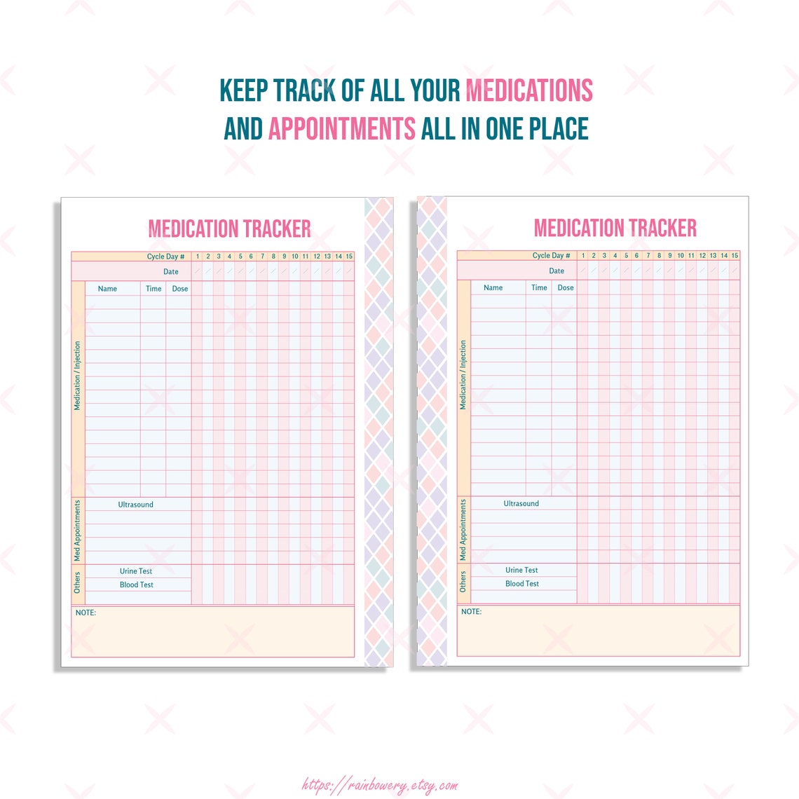 Ivf Iui Medication Tracker Printable Template, IVF Iui Organization ...