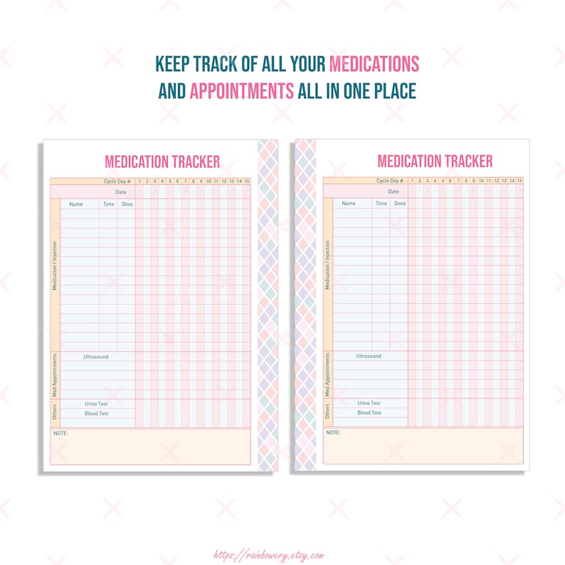 A5 Ivf Iui Medication Tracker Printable Template Half Letter | Etsy